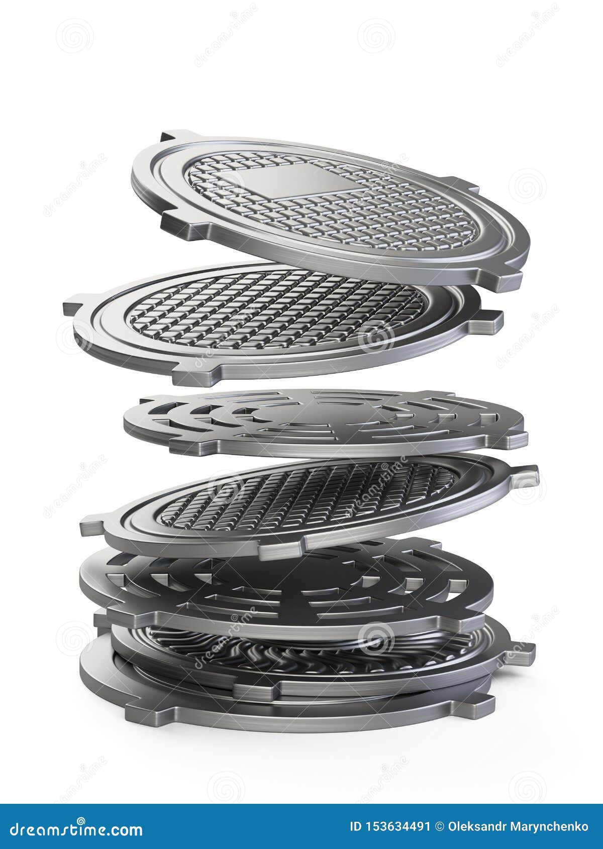 Stack of Covers for Sewer Manhole Stock Illustration - Illustration of ...