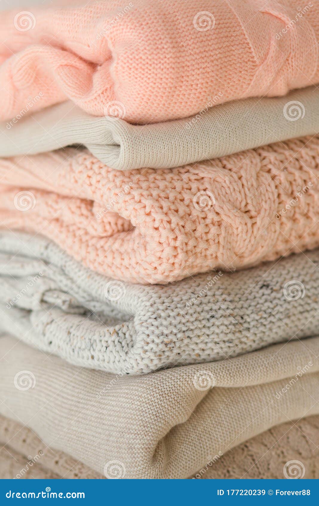 Stack of Cozy Knitted Sweaters Stock Image - Image of soft, cozy: 177220239
