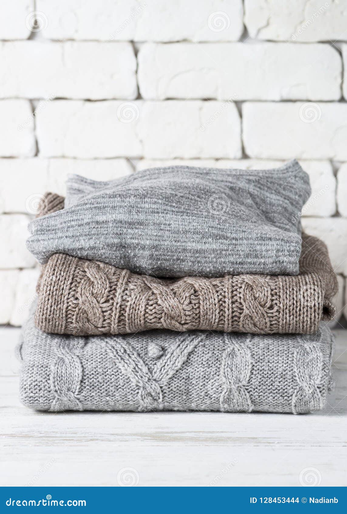 Stack of Cozy Woolen Clothes on White. Stock Photo - Image of apparel ...