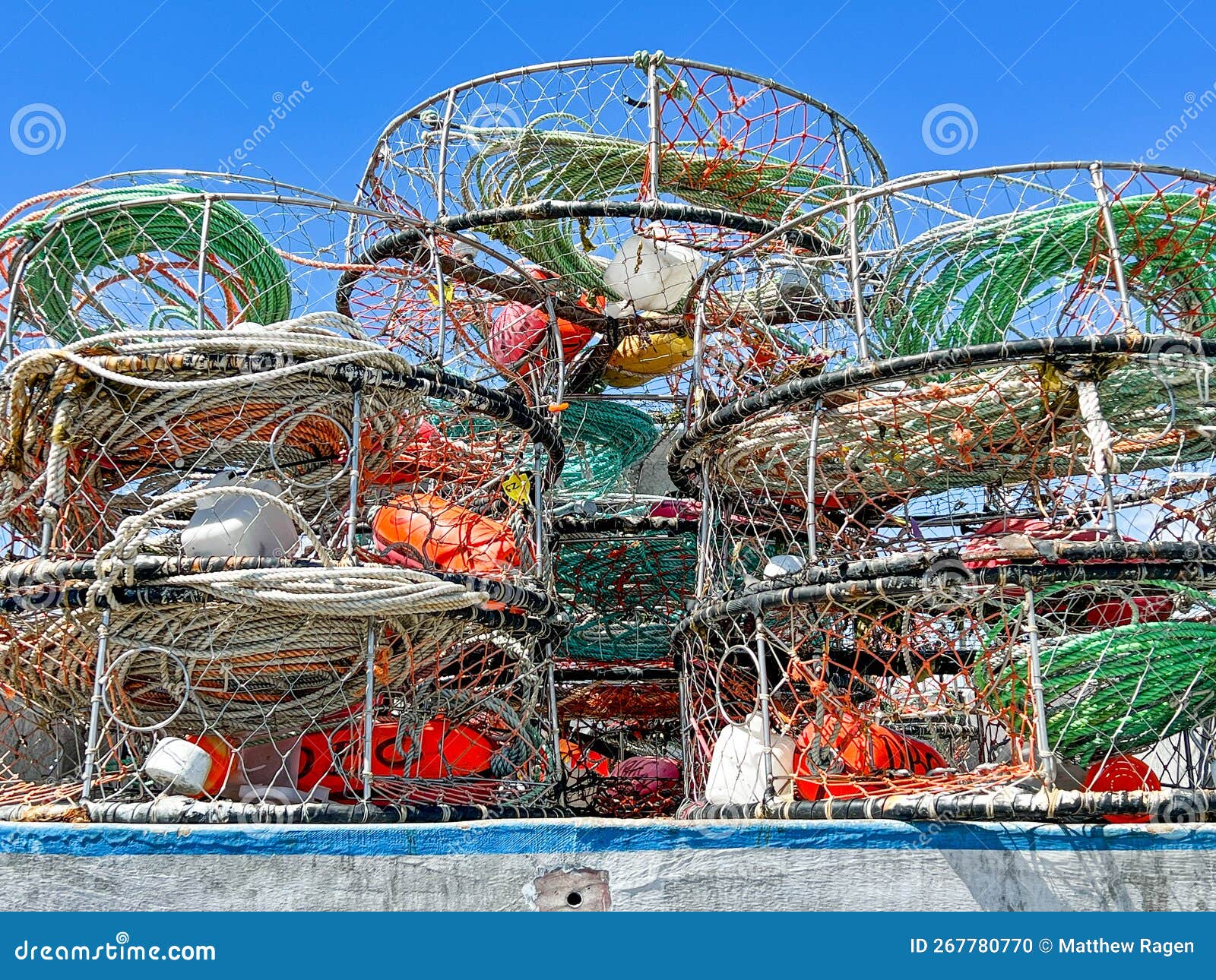 Stack of Crab Pots stock photo. Image of nets, heap - 267780770