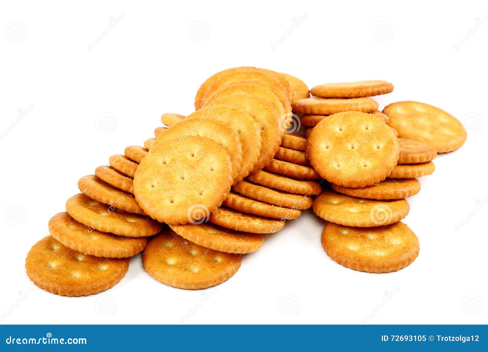 Stack of Cracker Biscuits on a White Background. Stock Image - Image of ...