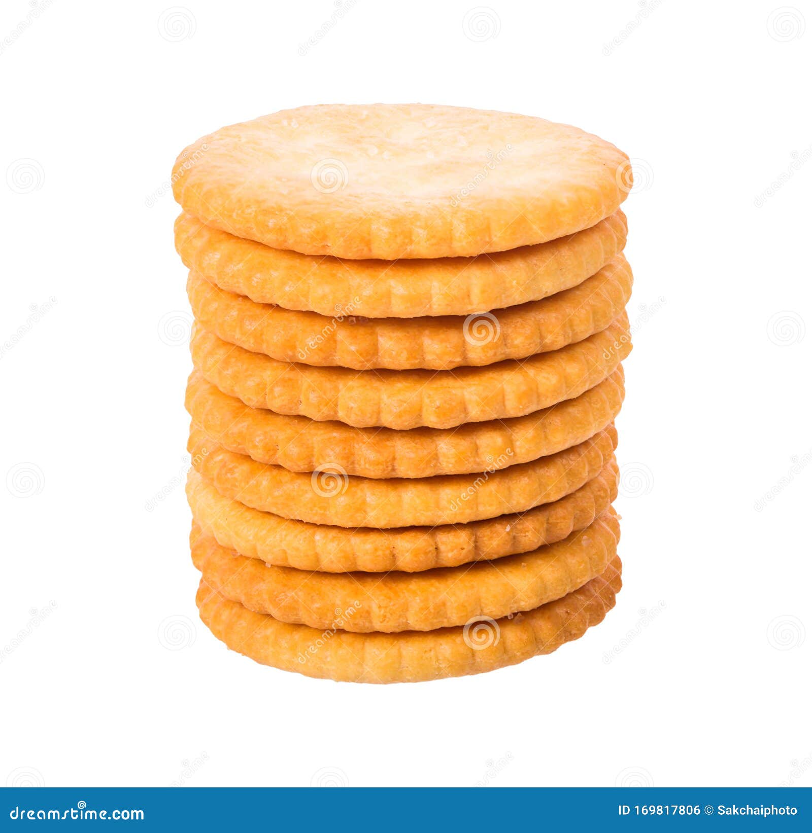 Stack of Cracker Circle on White Background Stock Photo - Image of ...