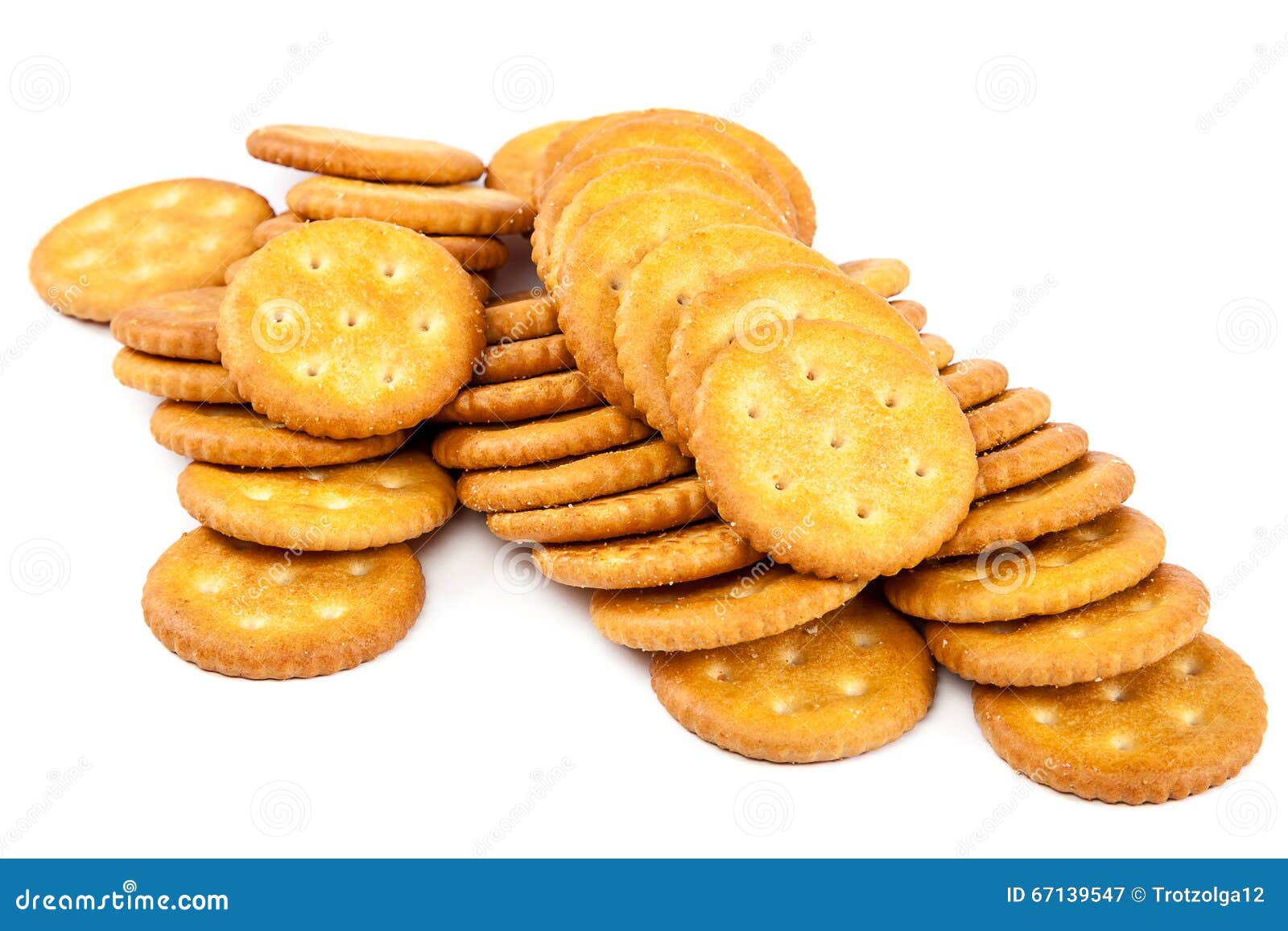 Stack Crackers on White Background. Stock Image - Image of delicious ...