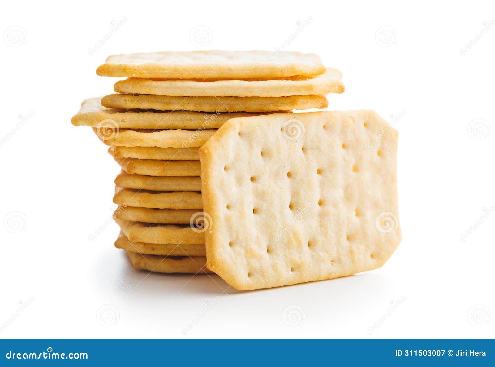 Stack of Crackers on White Background Stock Image - Image of appetizer ...