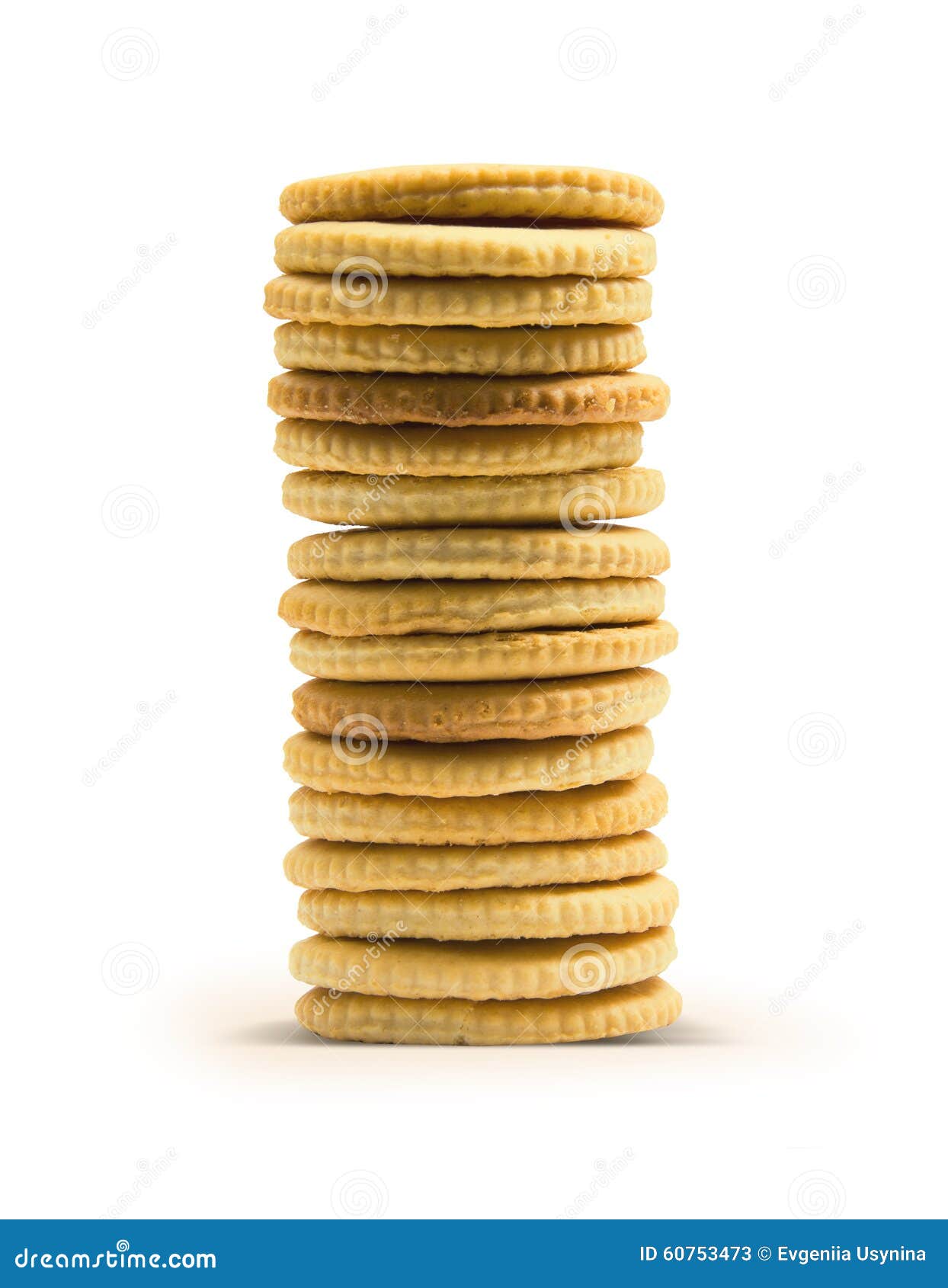 Stack of Crackers on White Background with Work Path Stock Image ...