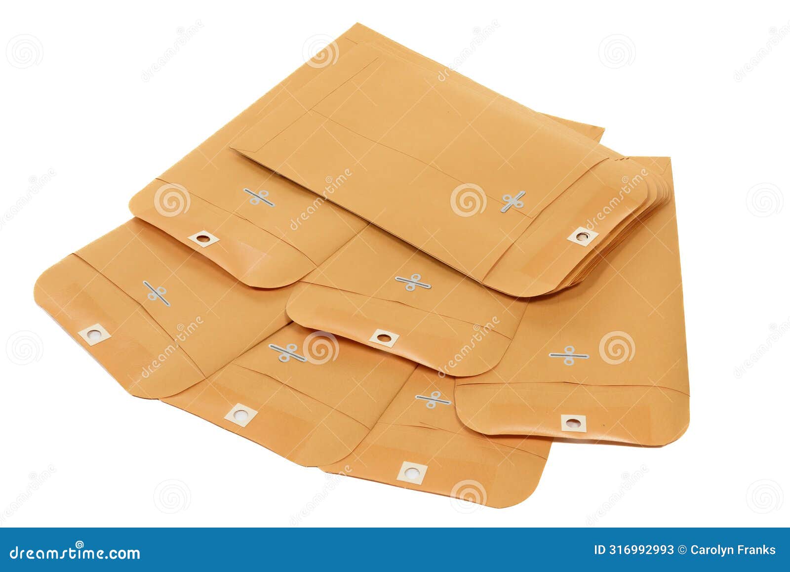 A Stack of Craft 6x9 Envelopes Isolated on White Stock Image - Image of ...