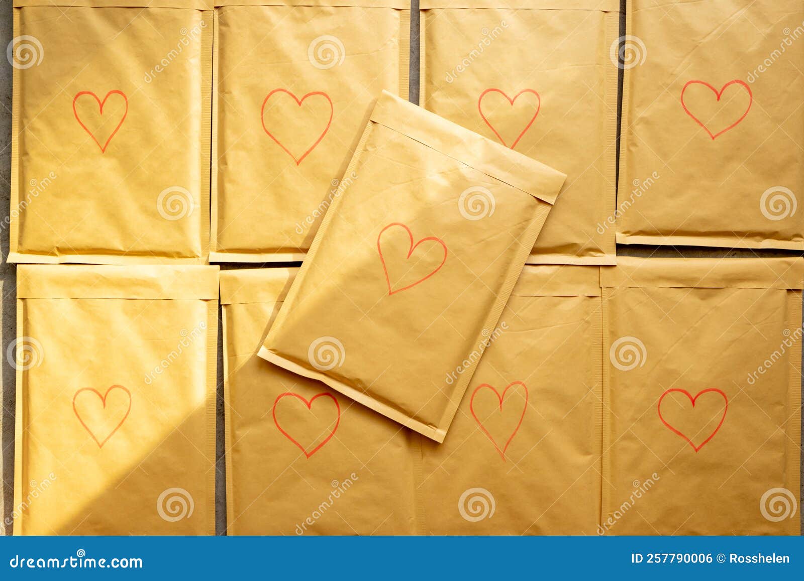 Stack of craft envelopes stock photo. Image of paper - 257790006