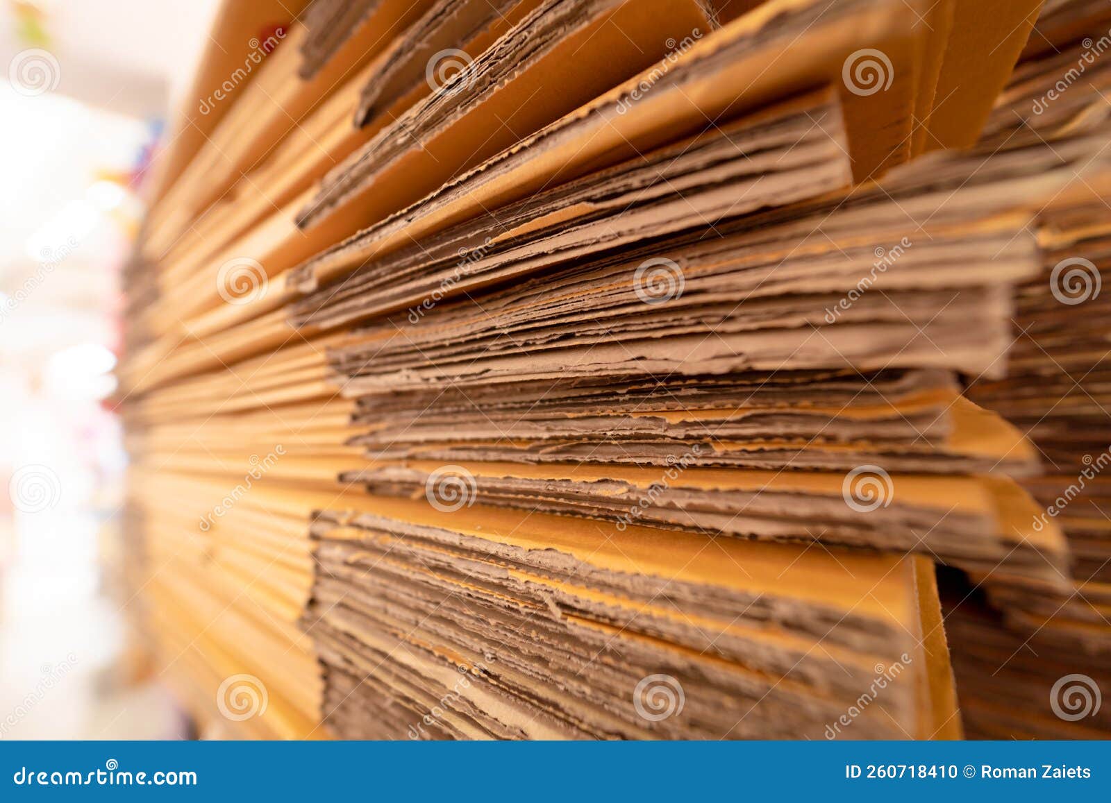 A Stack of Craft Paper Folded in a Warehouse Stock Photo - Image of ...