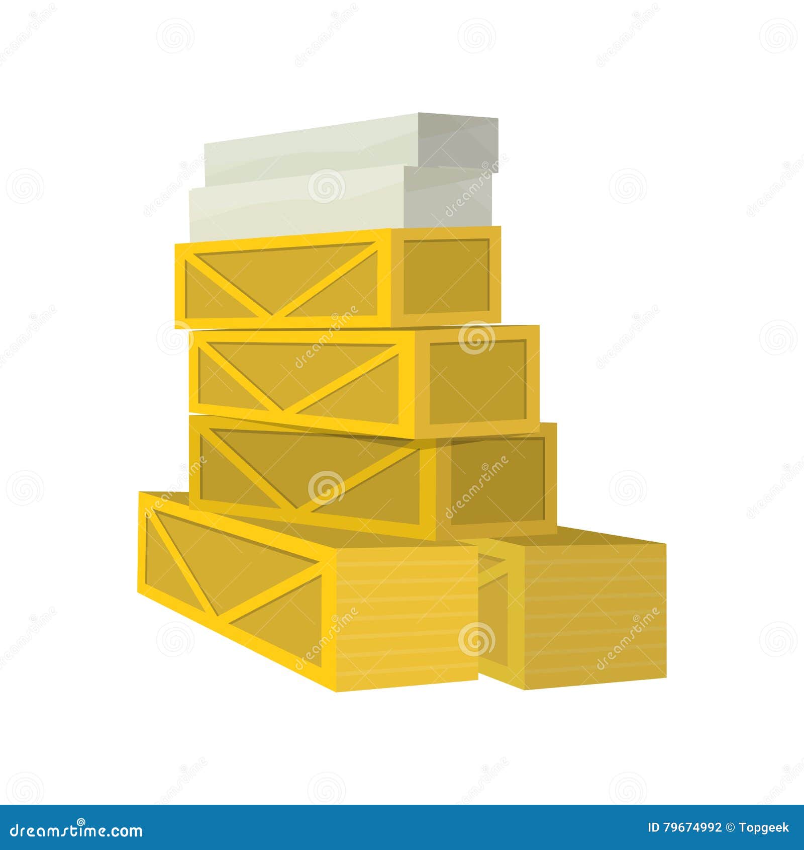 Stack of Crates and Boxes with Goods Stock Vector - Illustration of ...