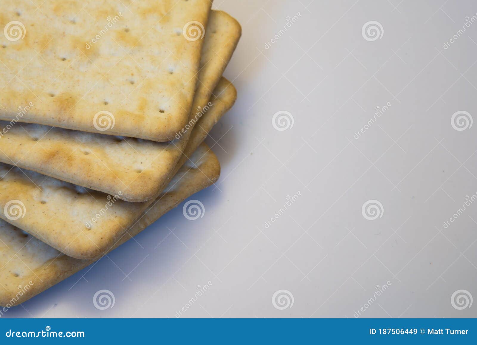 Stack of Cream Crackers on a White Background Stock Image - Image of ...