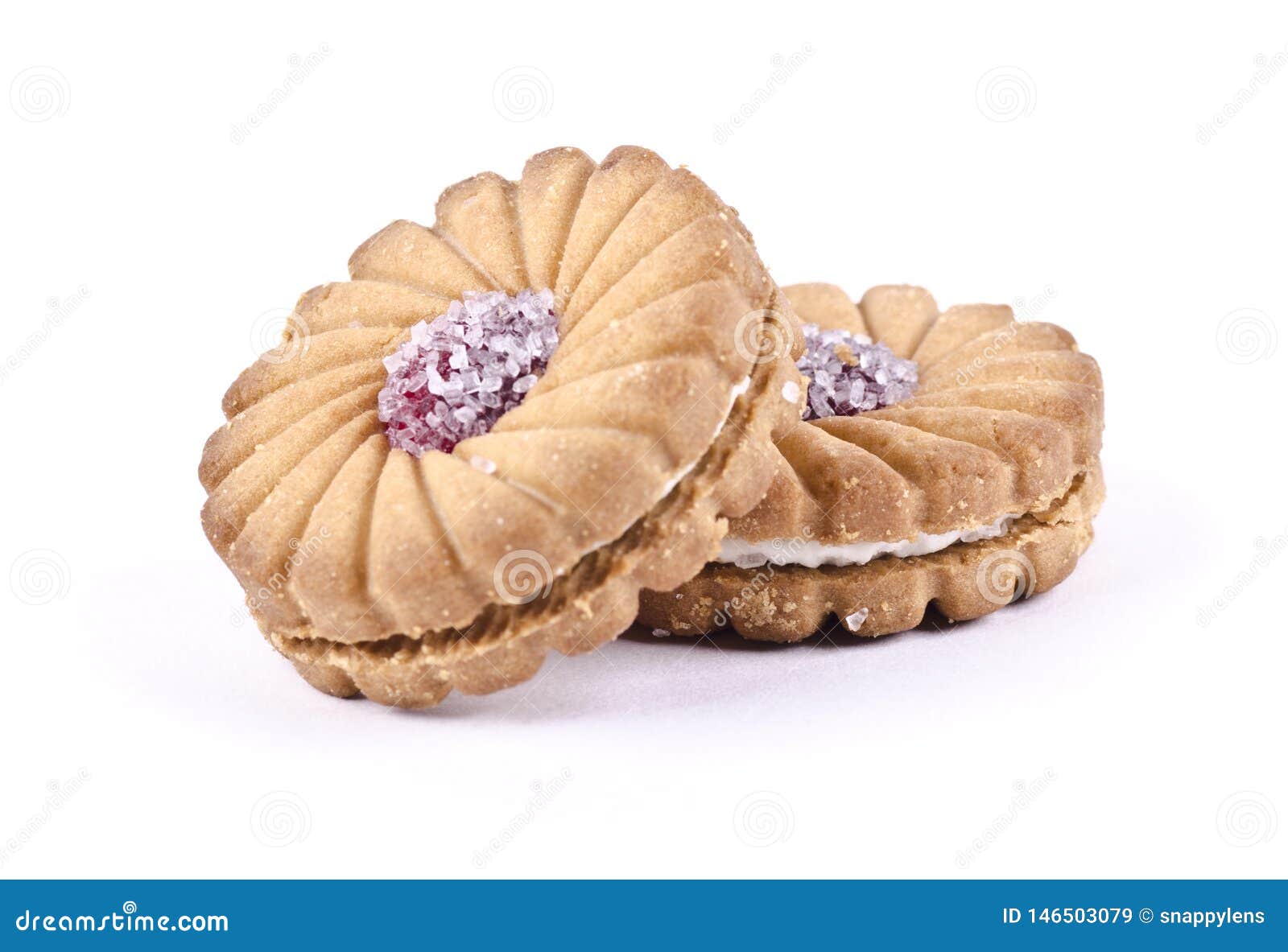 Stack of Cream Jam Biscuits Stock Image - Image of stack, cream: 146503079
