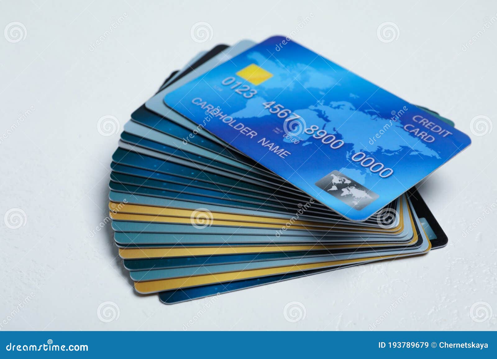Stack of Credit Cards on Table Stock Image - Image of group, budget ...
