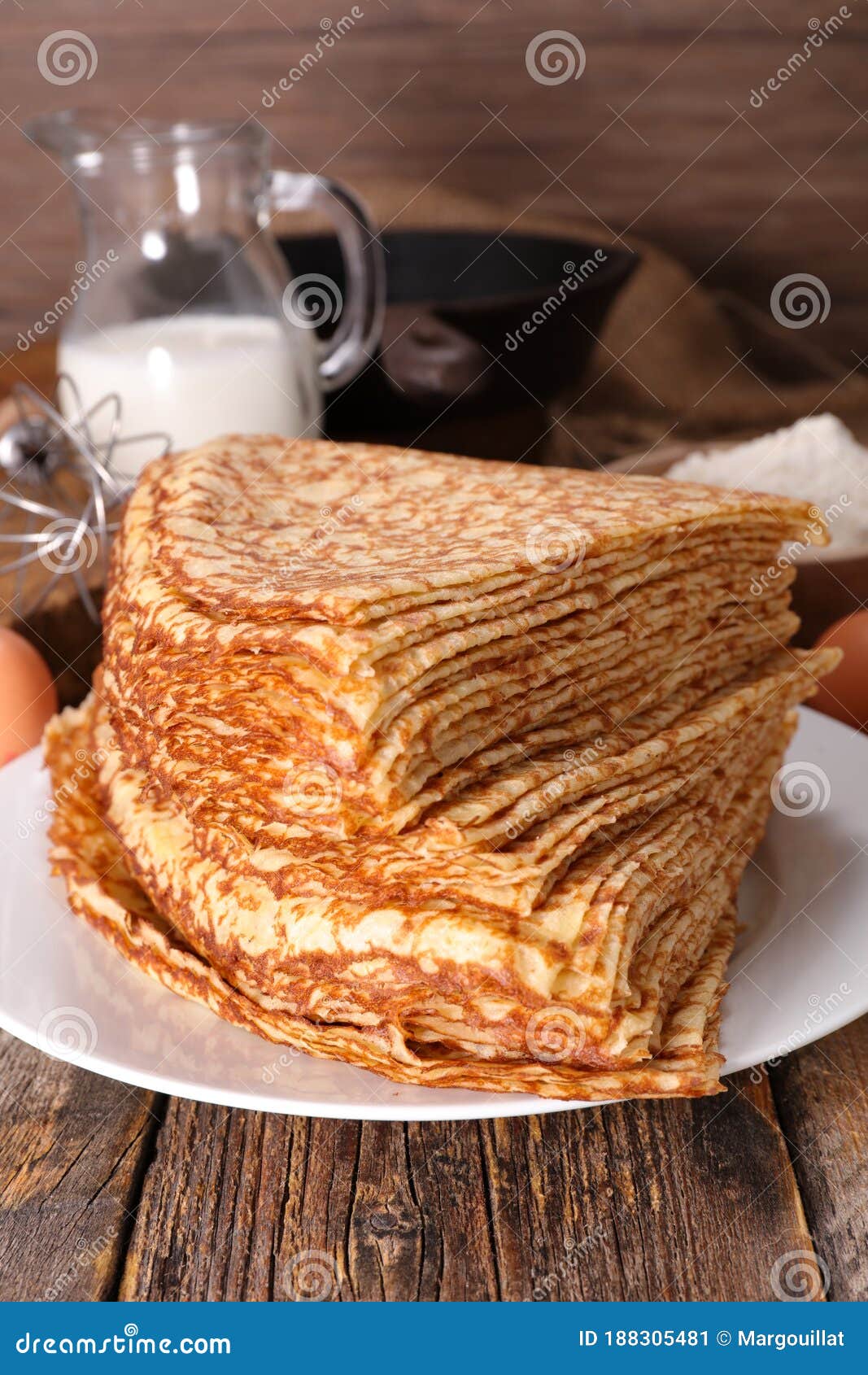 Stack of crepe stock image. Image of ingredient, dessert - 188305481