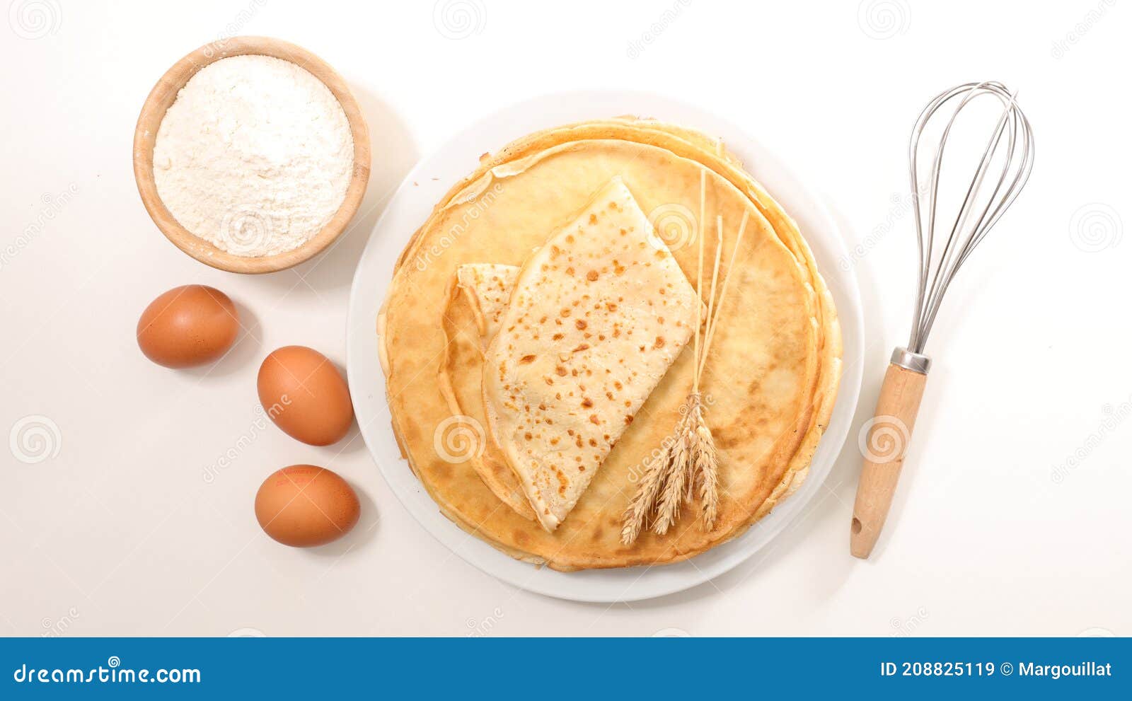 Stack of crepe stock image. Image of dessert, stack - 208825119