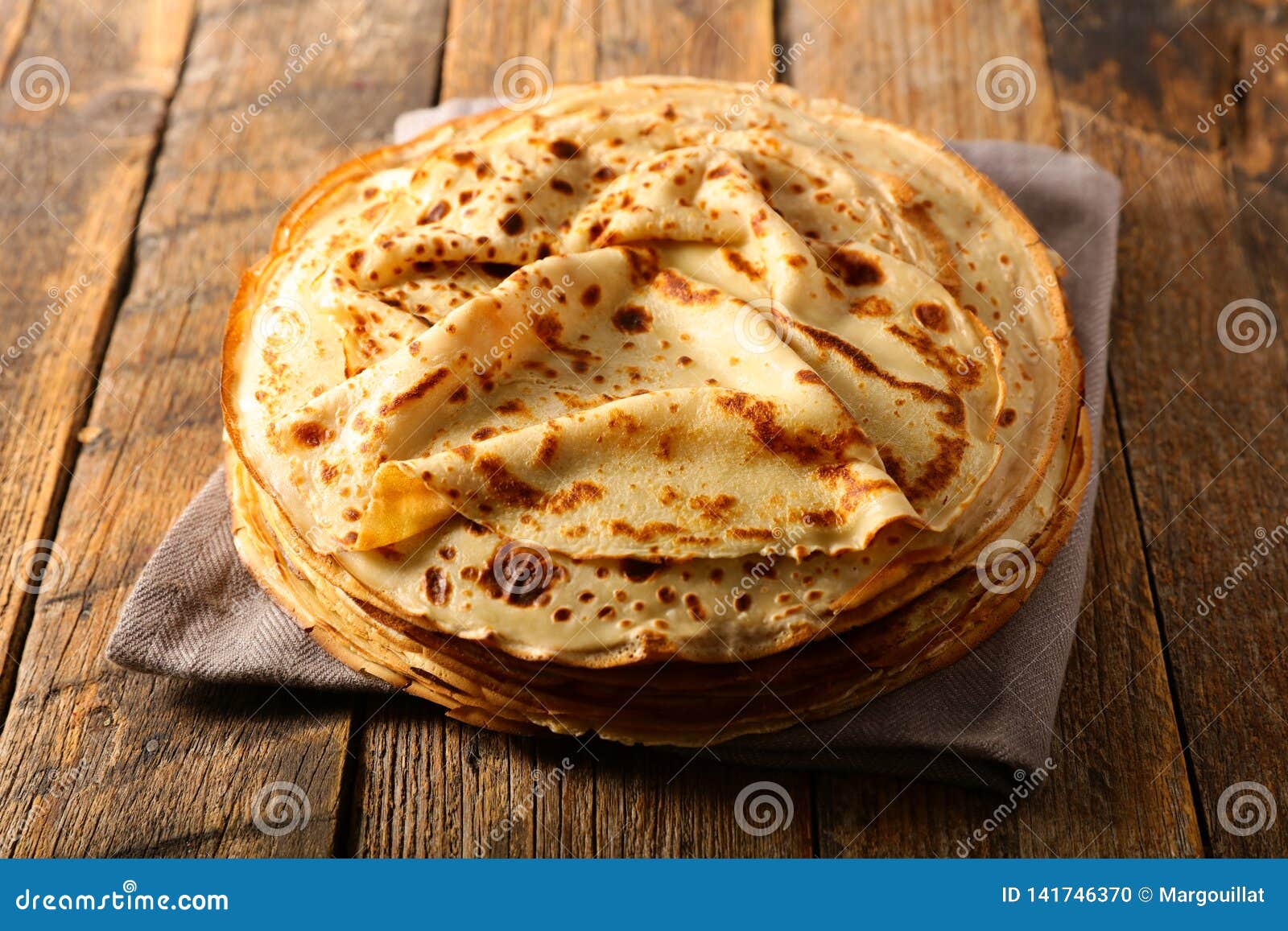 Stack of crepe stock photo. Image of dessert, wood, party - 141746370