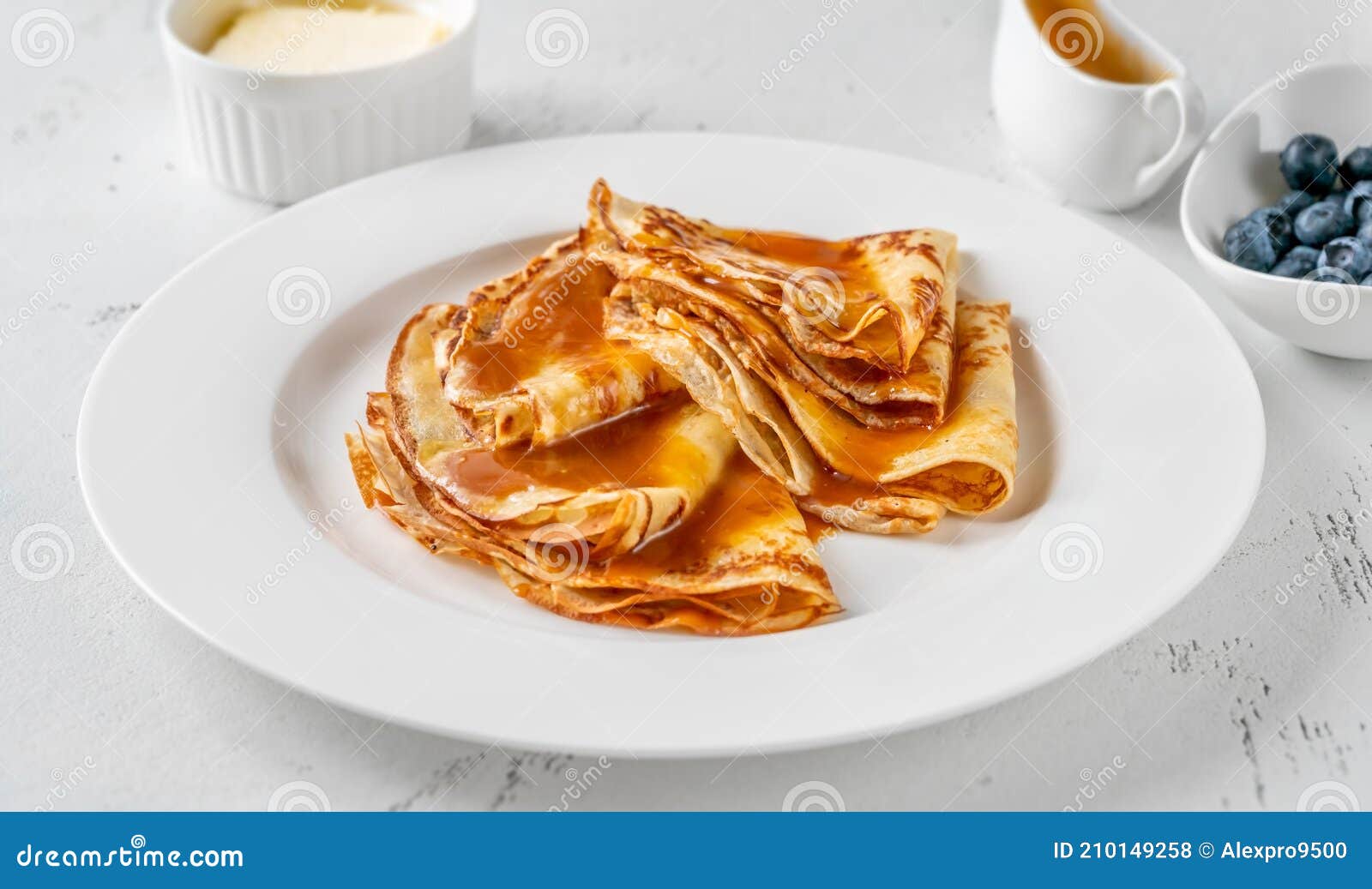 Stack of crepes stock photo. Image of breakfast, food - 210149258