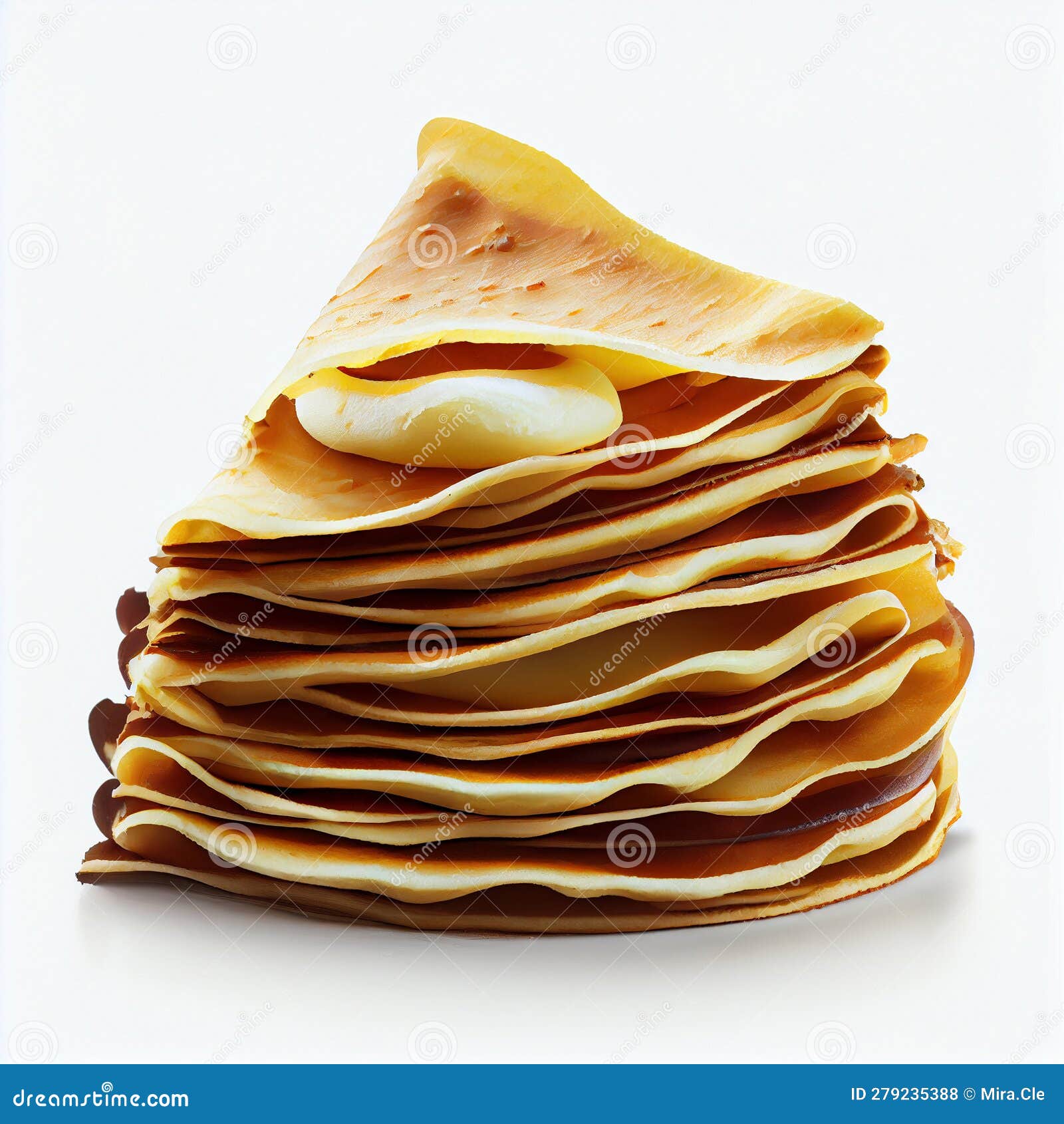 Stack of Crepes Isolated on White Background, Created with Generative ...