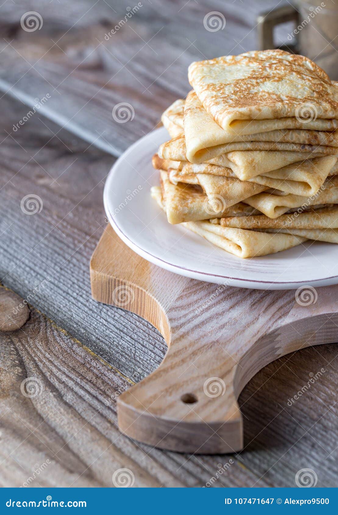 Stack of Crepes on the Plate Stock Image - Image of brunch, baked ...