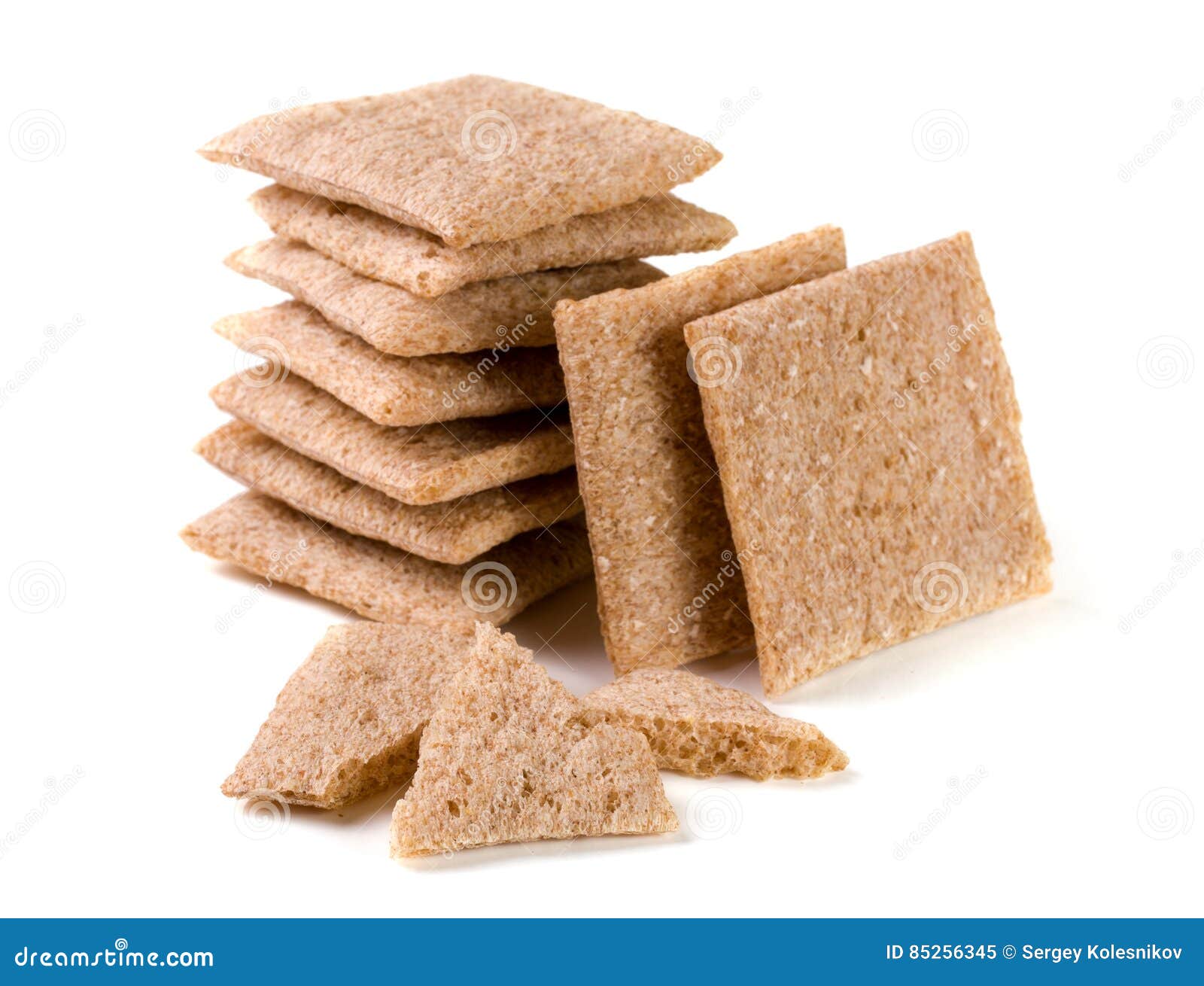 Stack of Crisp Bread Isolated on White Background Stock Image - Image ...