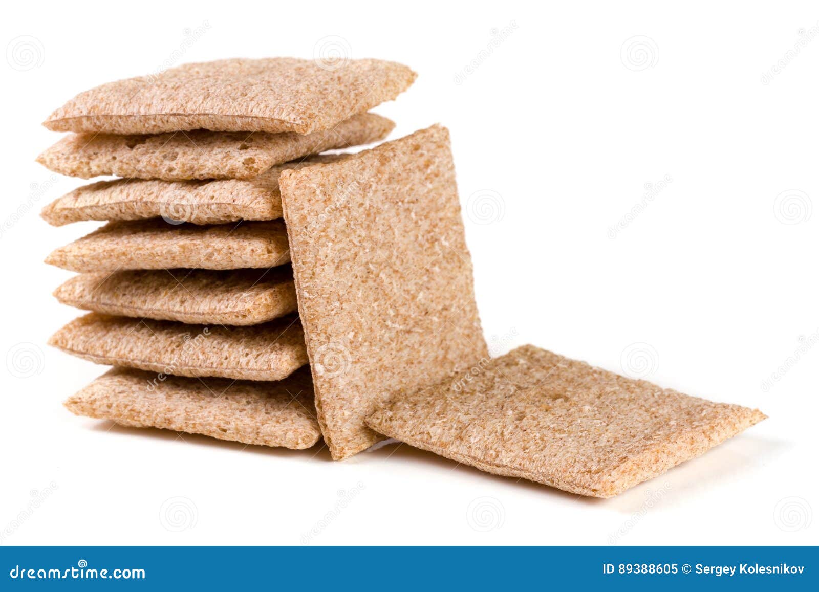 Stack of Crisp Bread Isolated on White Background Stock Image - Image ...