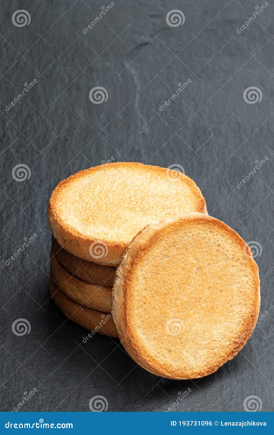 Stack of Crispbakes on Black Stone Background Stock Photo - Image of ...