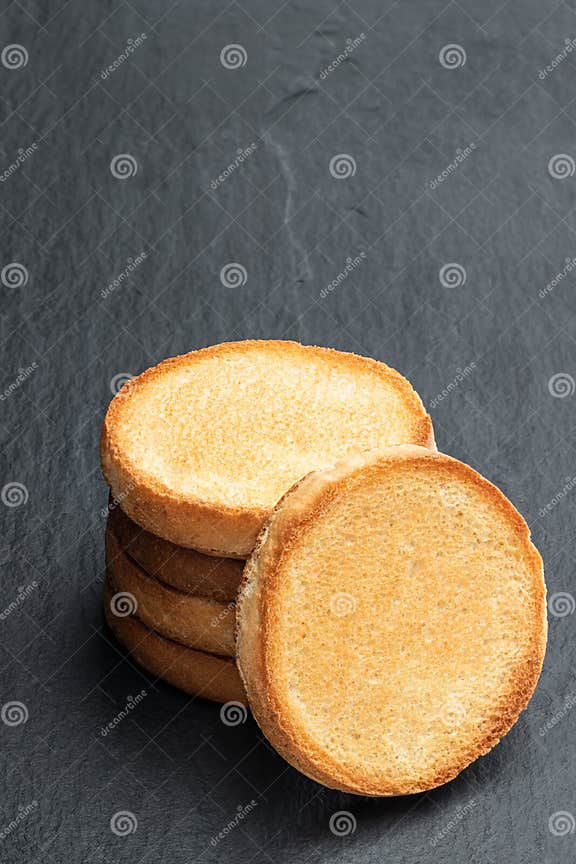 Stack of Crispbakes on Black Stone Background Stock Photo - Image of ...