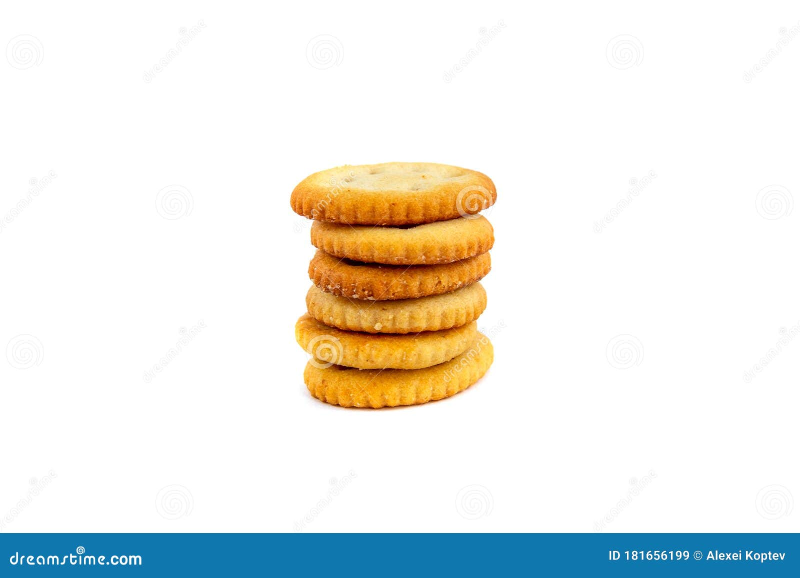 Stack of Crispy Cheese Crackers on White Background. Stock Image ...