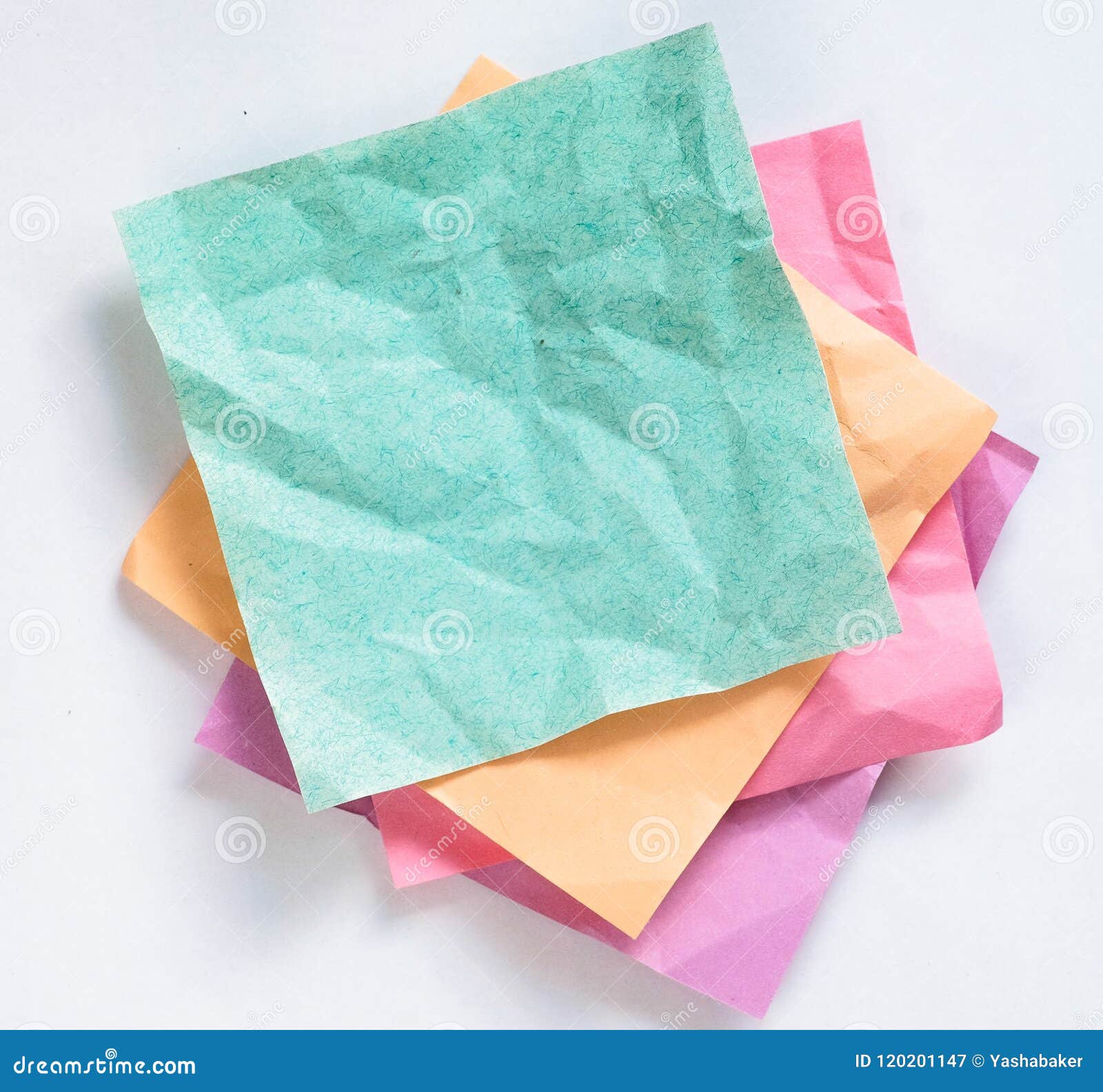 Stack of Crumpled Sticky Reminder Notes Stock Image - Image of remind ...