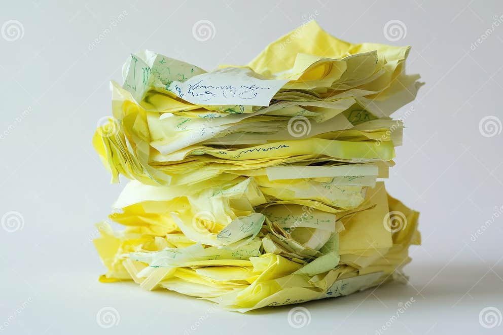 Piled Crumpled Notes Showcasing Brainstorming Sessions and Ideas in an ...