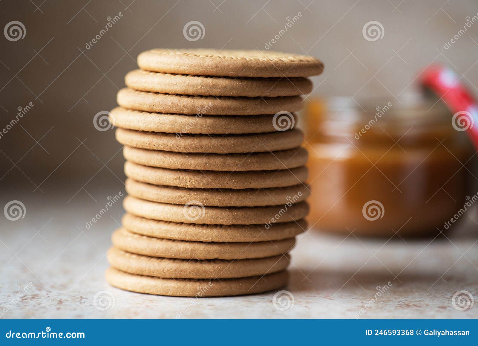 Stack of Crunchy Cookies. Galletas Maria Popular Spanish Crackers Stock ...