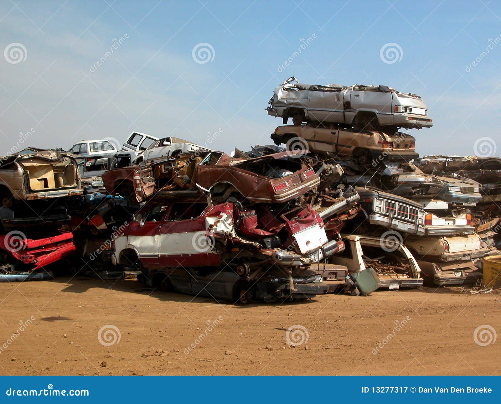 Stack of crushed cars stock image. Image of auto, insurance - 13277317