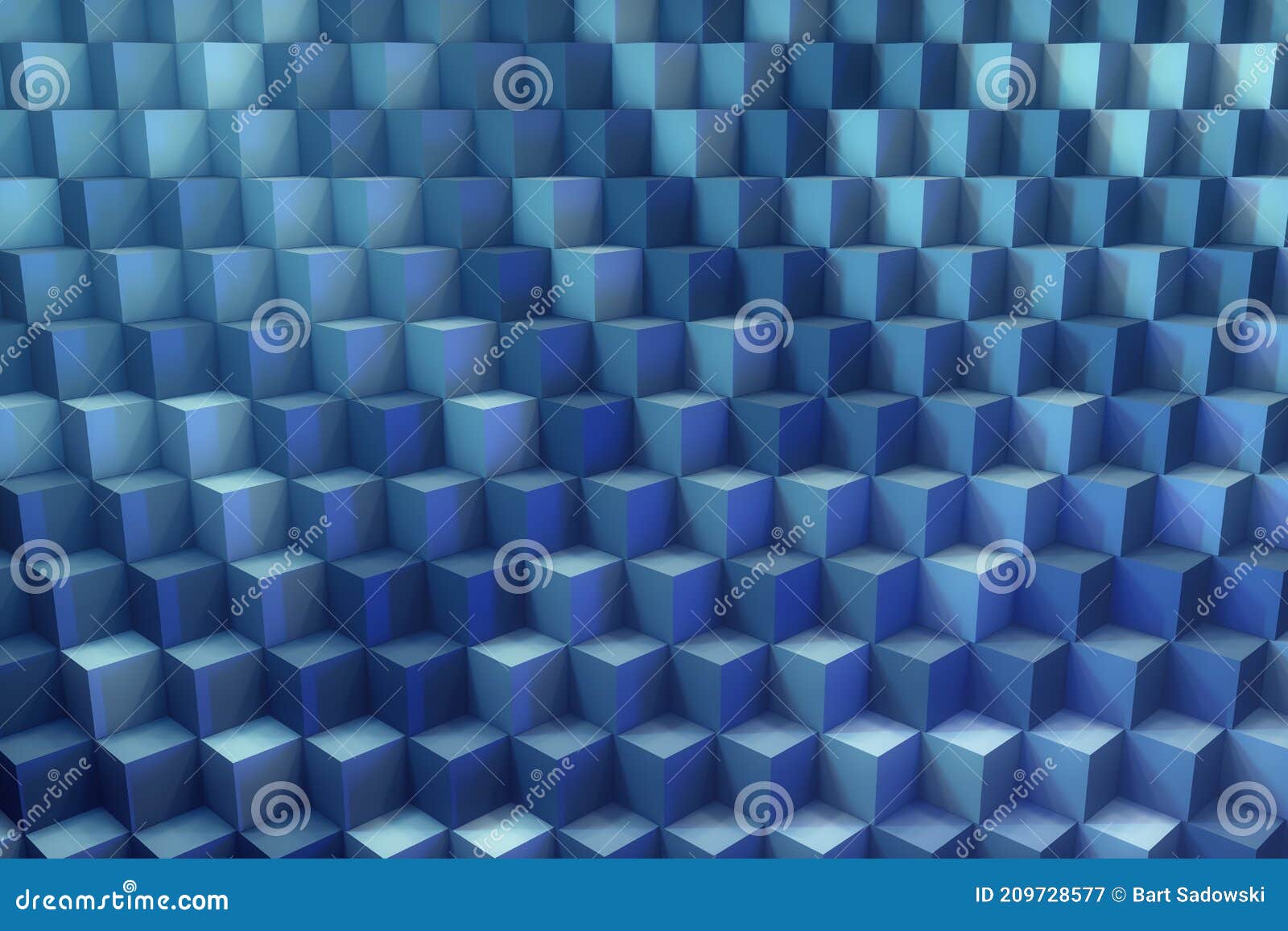 3D Generated Blue Cubed Pattern Stock Illustration - Illustration of ...