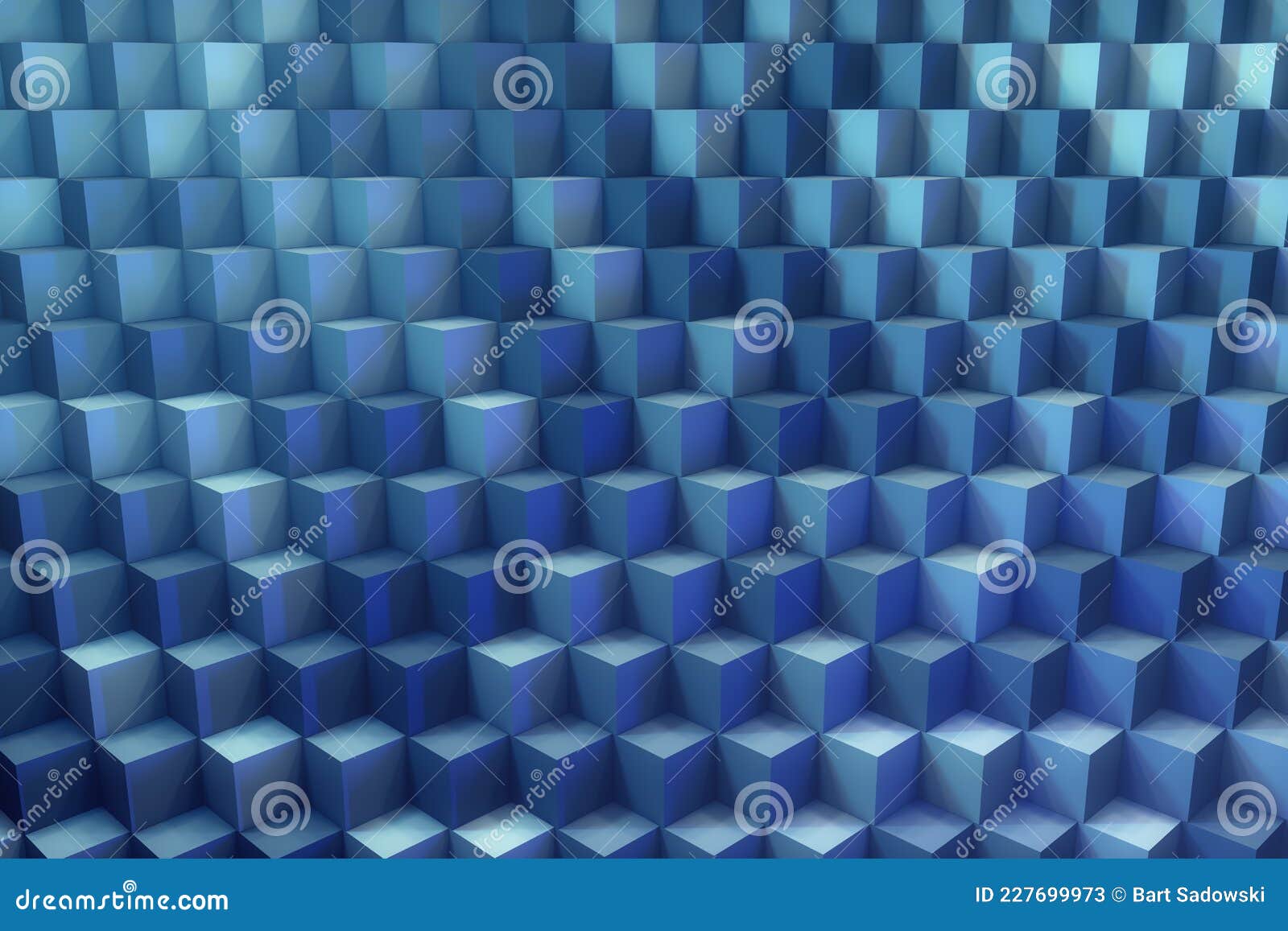 3D Faded Blue Cubed Pattern Stock Illustration - Illustration of ...