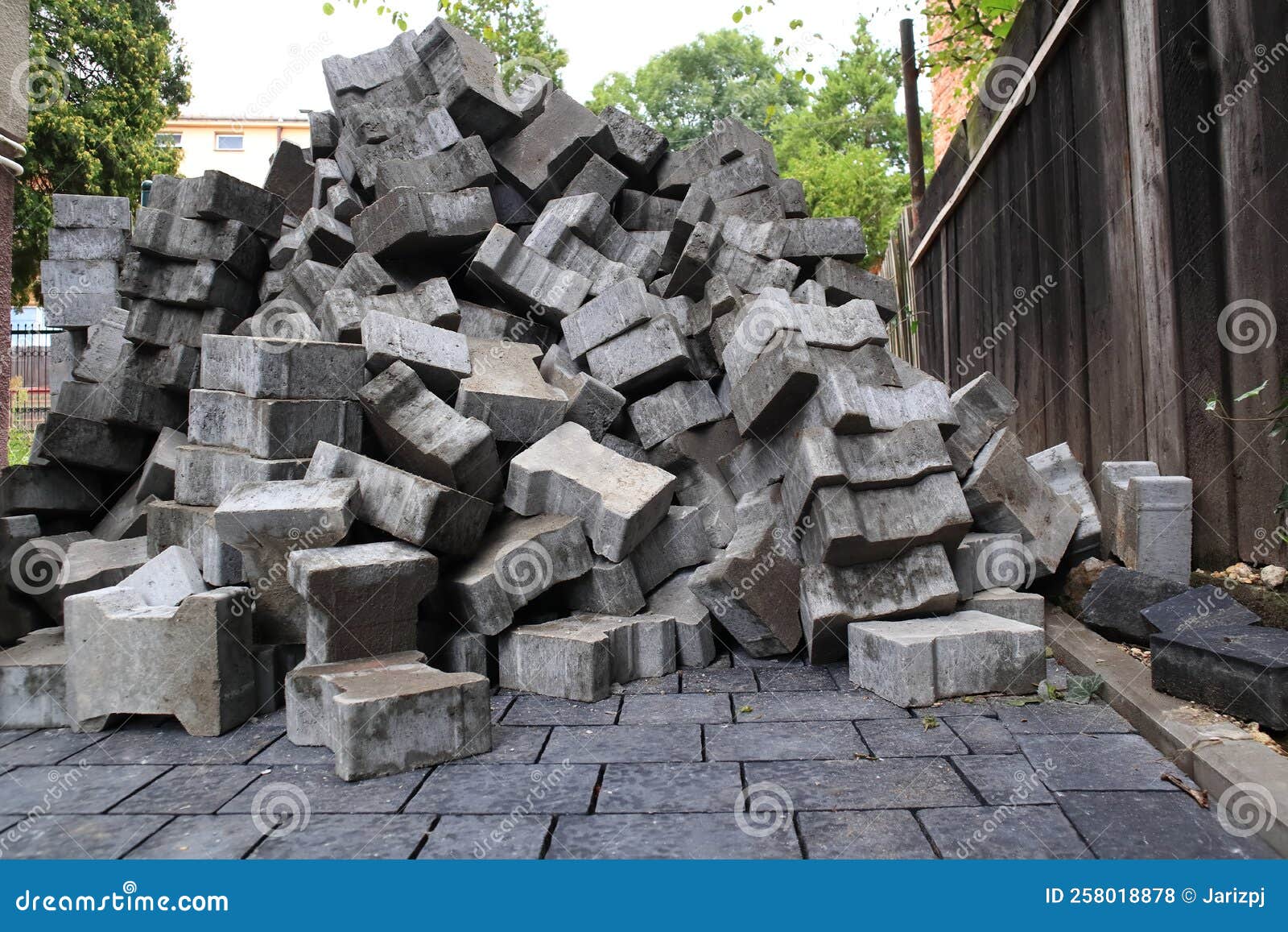 A stack of cubes. stock photo. Image of wood, hammer - 258018878