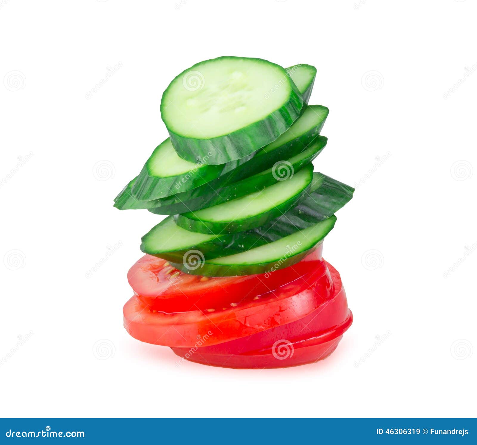 Stack of Cucumber and Tomato Slices on Stock Image - Image of fruit ...