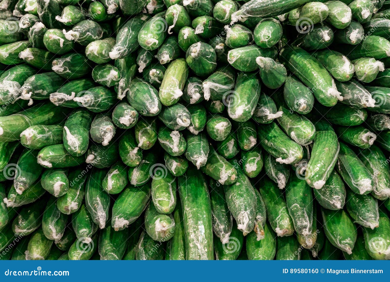 Stack of cucumbers stock photo. Image of sale, wrapped - 89580160