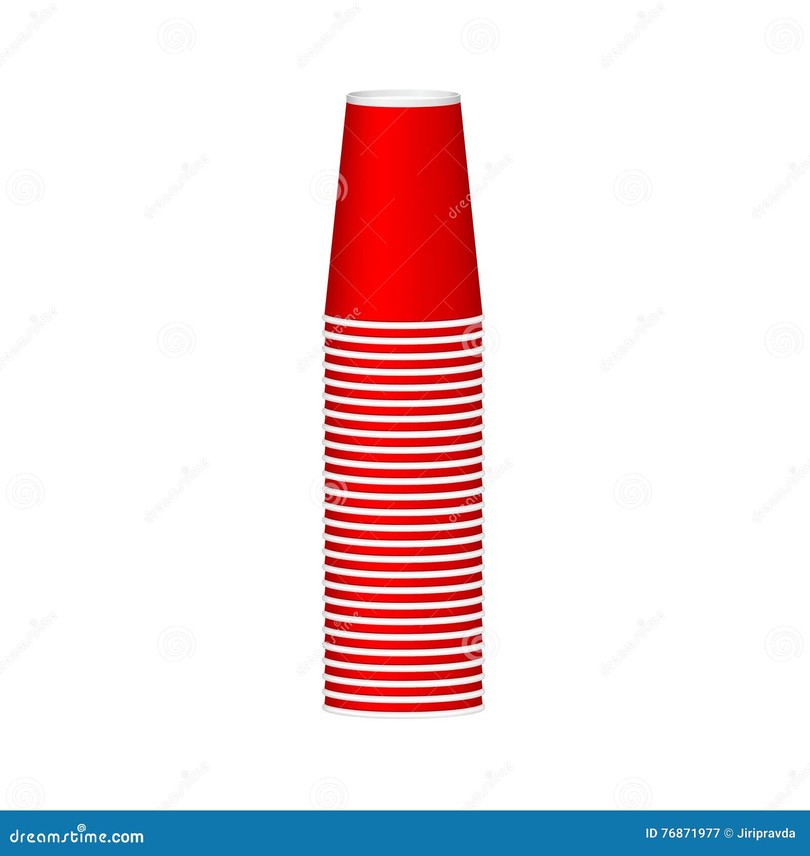 Stack of Cups in Red Design Stock Vector - Illustration of white ...