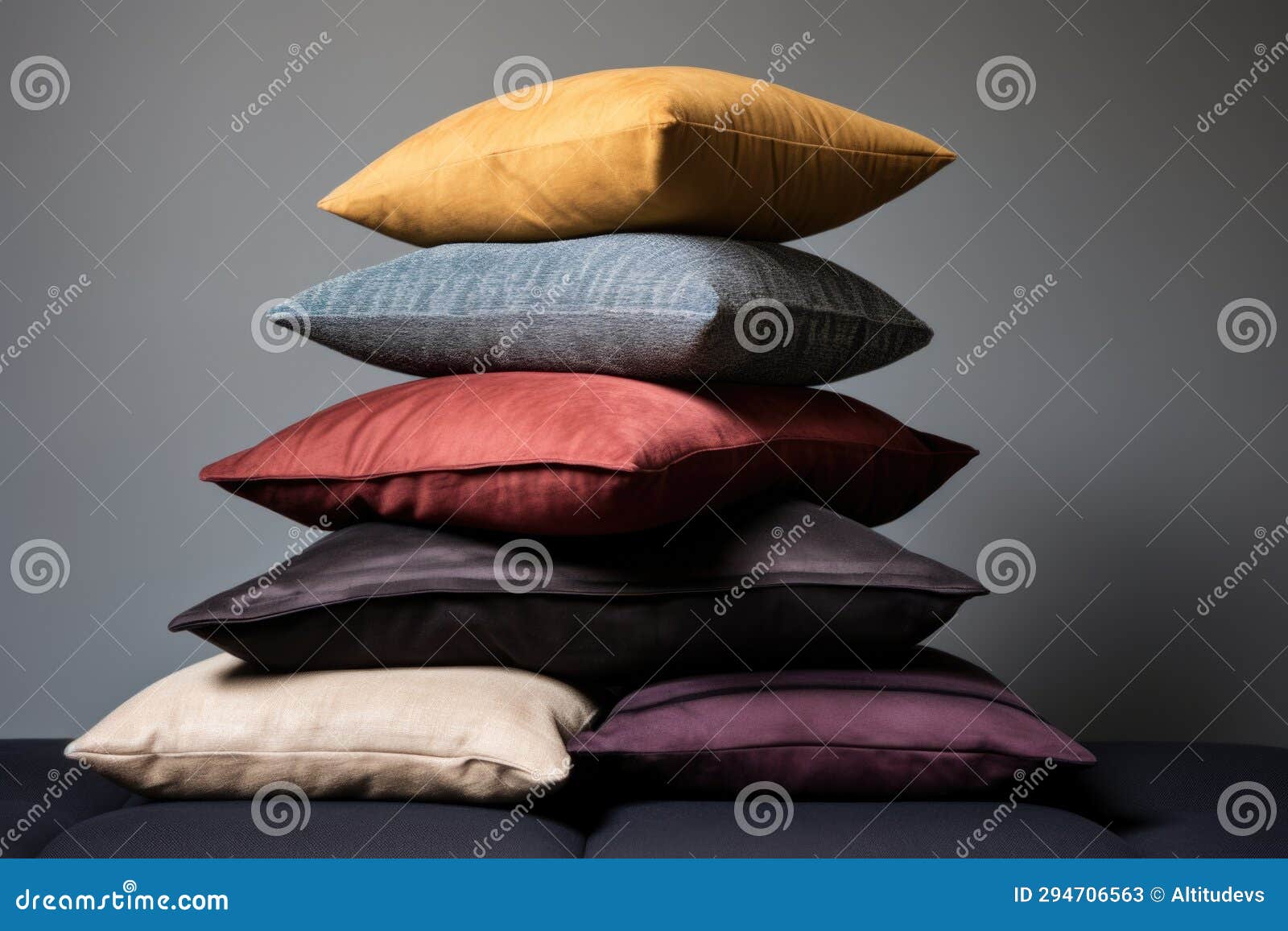 Stack of Cushions in Various Textures and Colors Stock Illustration ...