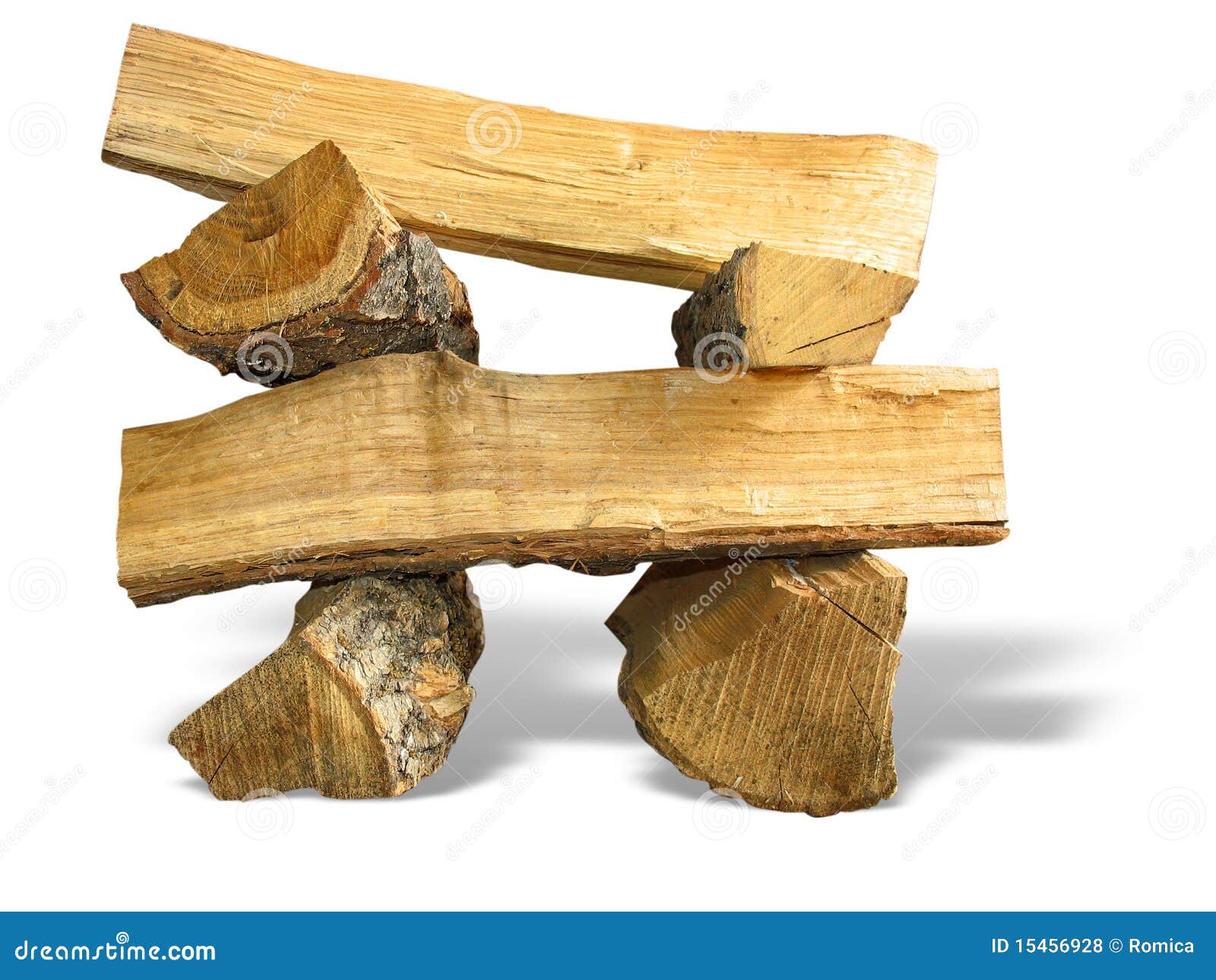 Stack of Cut Logs Fire Wood Isolated Over White Stock Photo - Image of ...