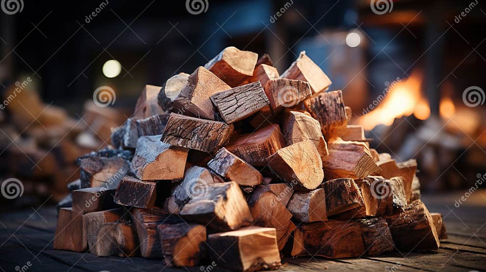 Stack of Cut Random Wood Pieces for Camp Fire Background Stock Photo ...