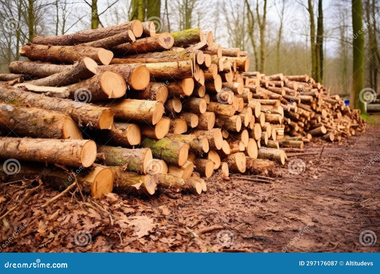 A Stack of Cut Wood Logs, Ready for Biomass Conversion Stock Image ...