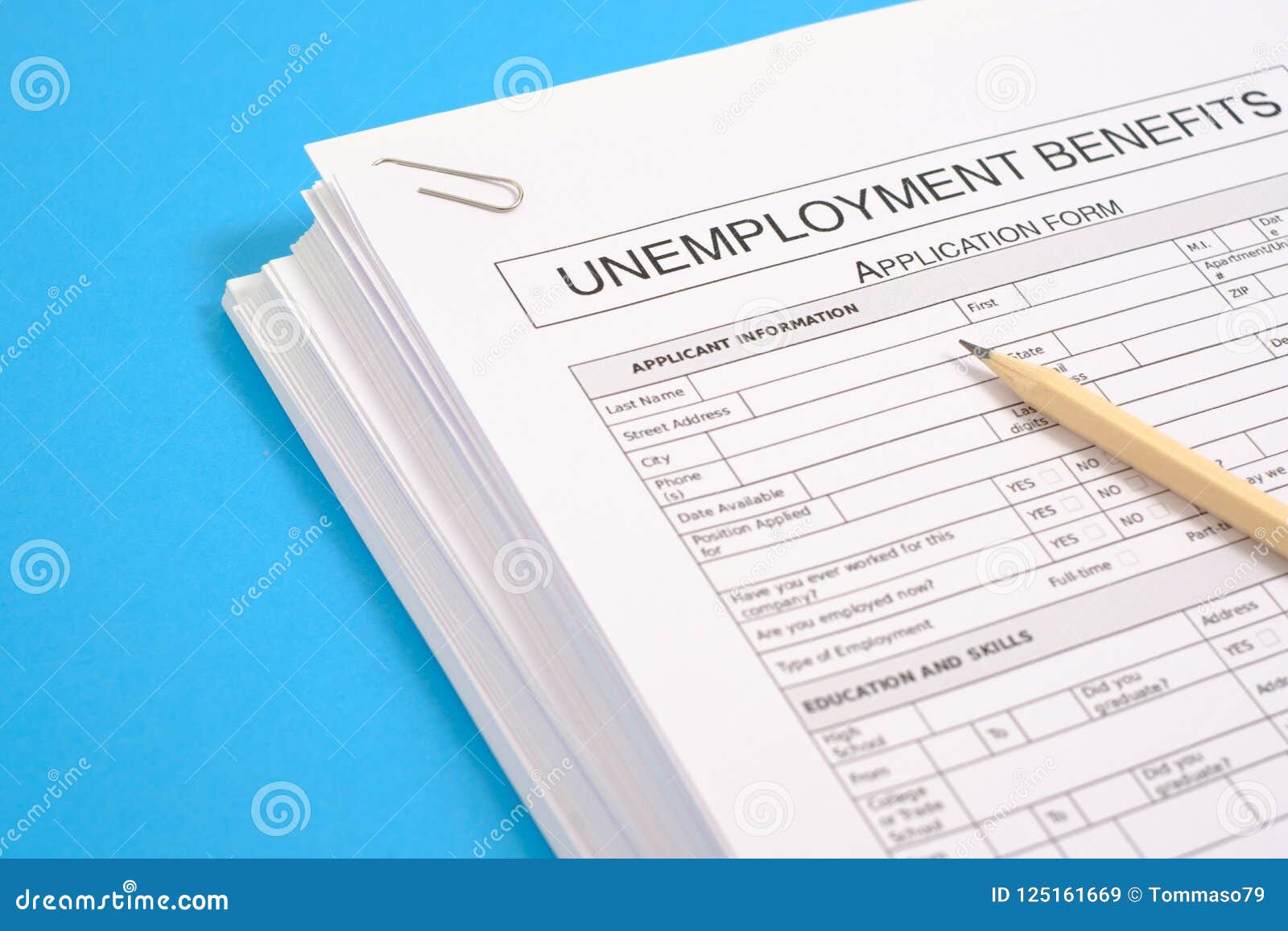 Stack of Cv and Application for Employment on Blue Desk Stock Image ...
