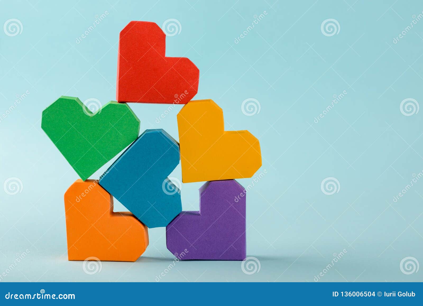 Stack of 3d paper hearts stock photo. Image of invitation - 136006504