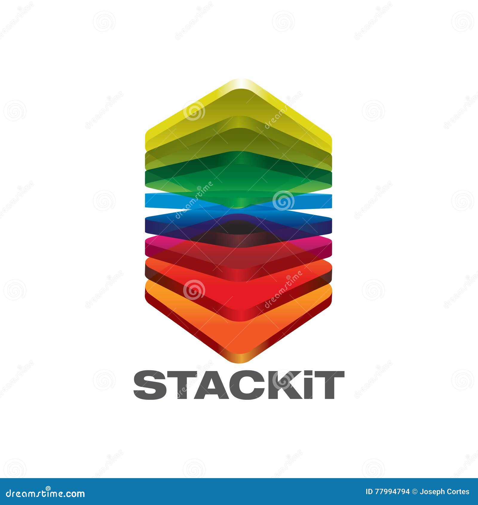 Stack 3D Translucent Colorful Shinny Rectangular Stacked Up Stock ...