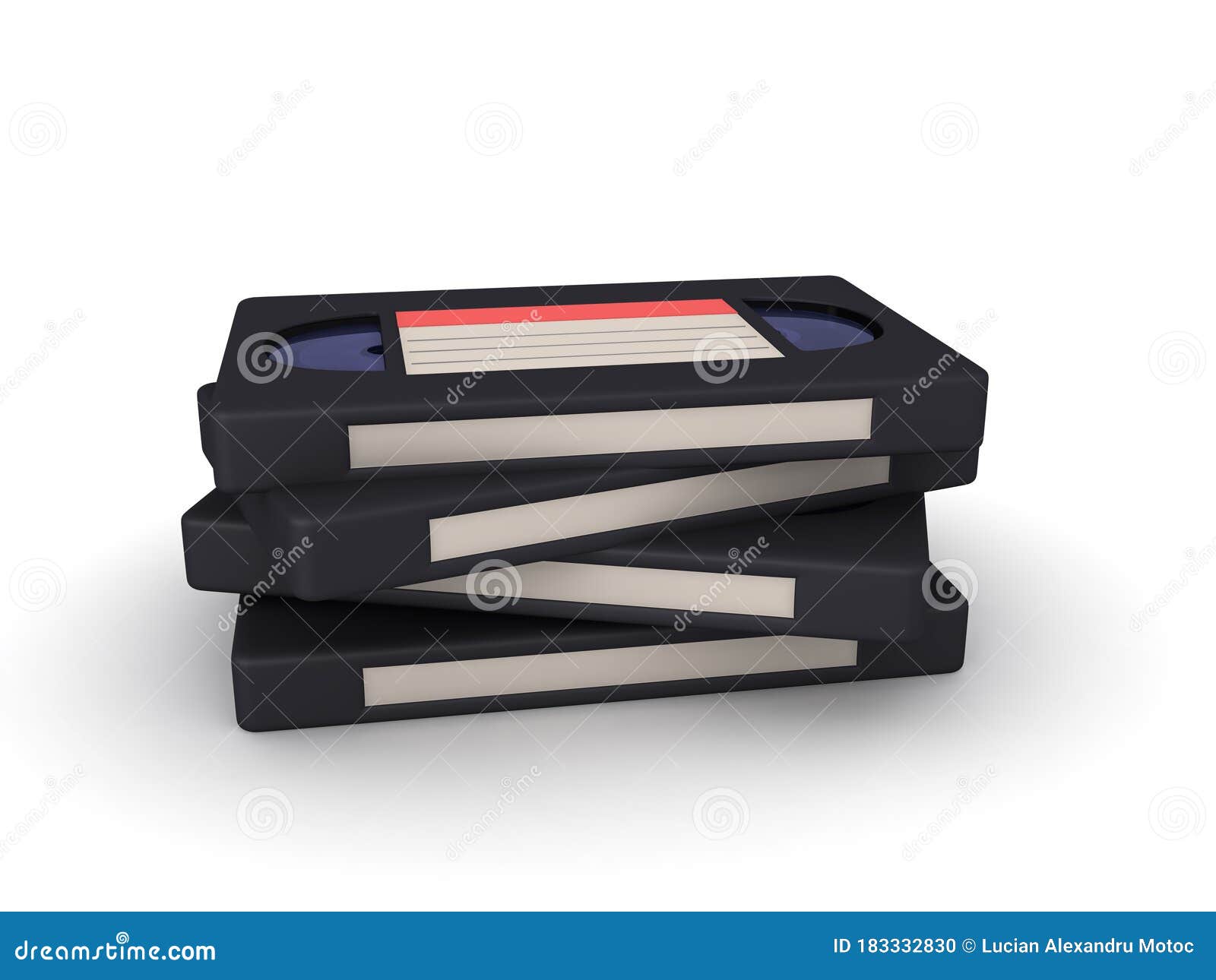 A stack of 3D vhs tapes stock illustration. Illustration of conceptual ...