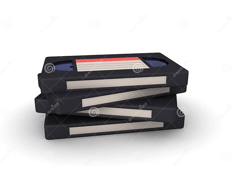 A stack of 3D vhs tapes stock illustration. Illustration of conceptual ...