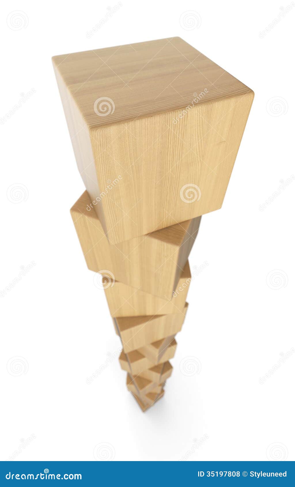 Stack of 3D wooden cubes stock photo. Image of pile, three - 35197808