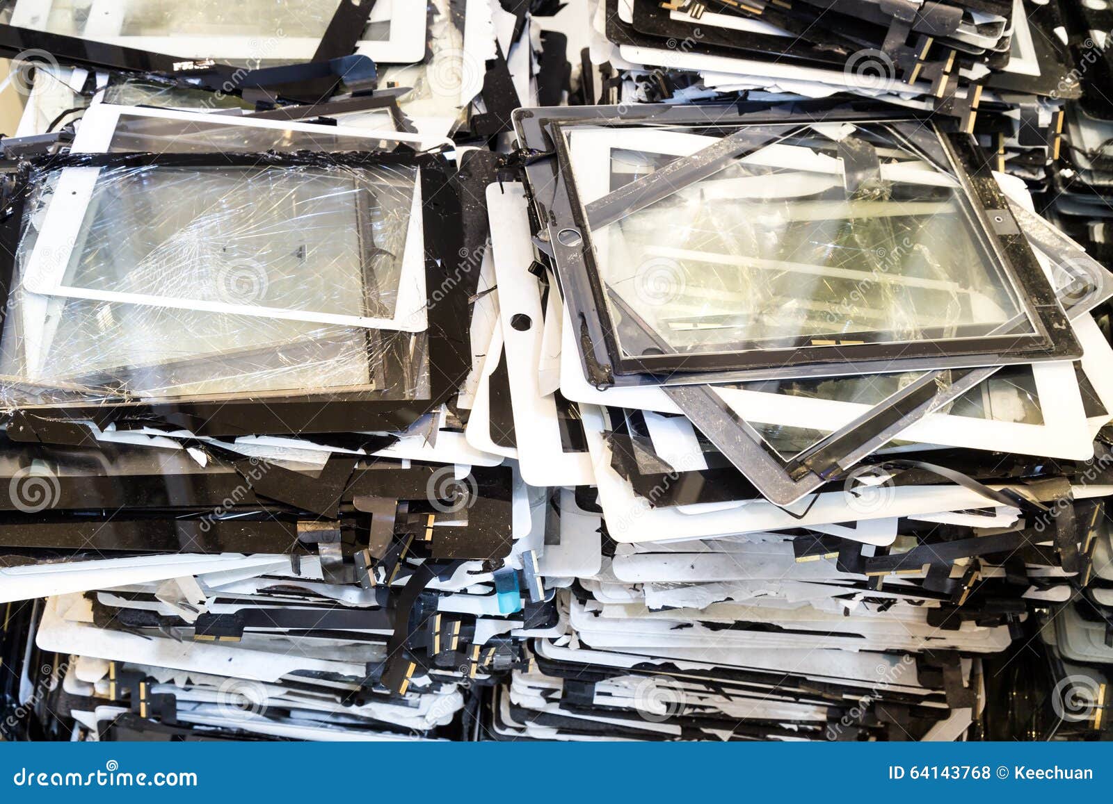 Stack of Damaged and Shattered Tablet Pad Computer Screen Stock Photo ...