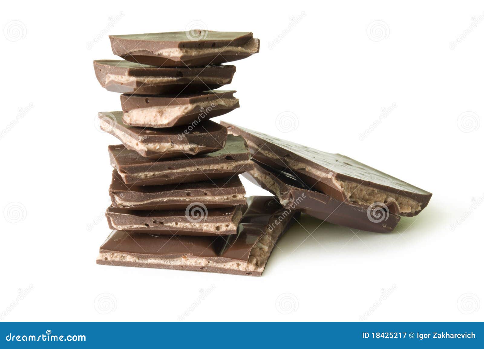 Stack of Dark Chocolate Pieces Stock Image - Image of nestle, snack ...