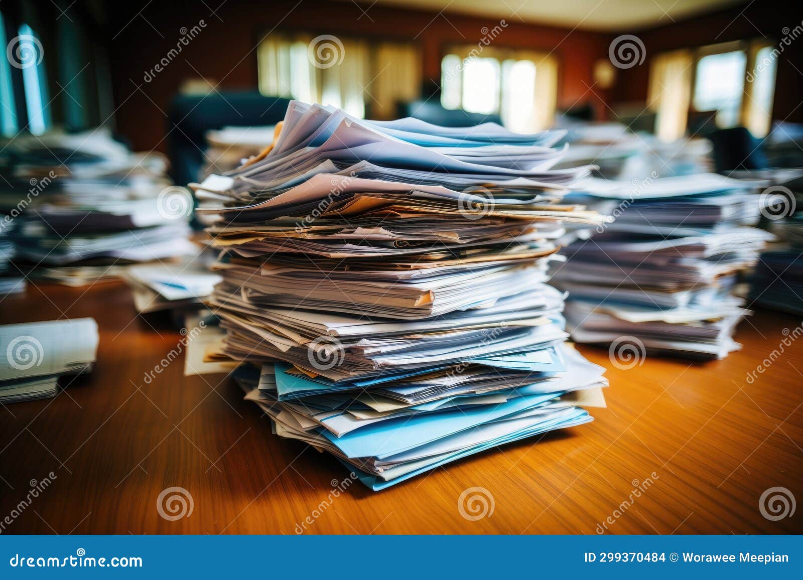 Stack Data Document and Paperwork. Generative AI Stock Photo - Image of ...